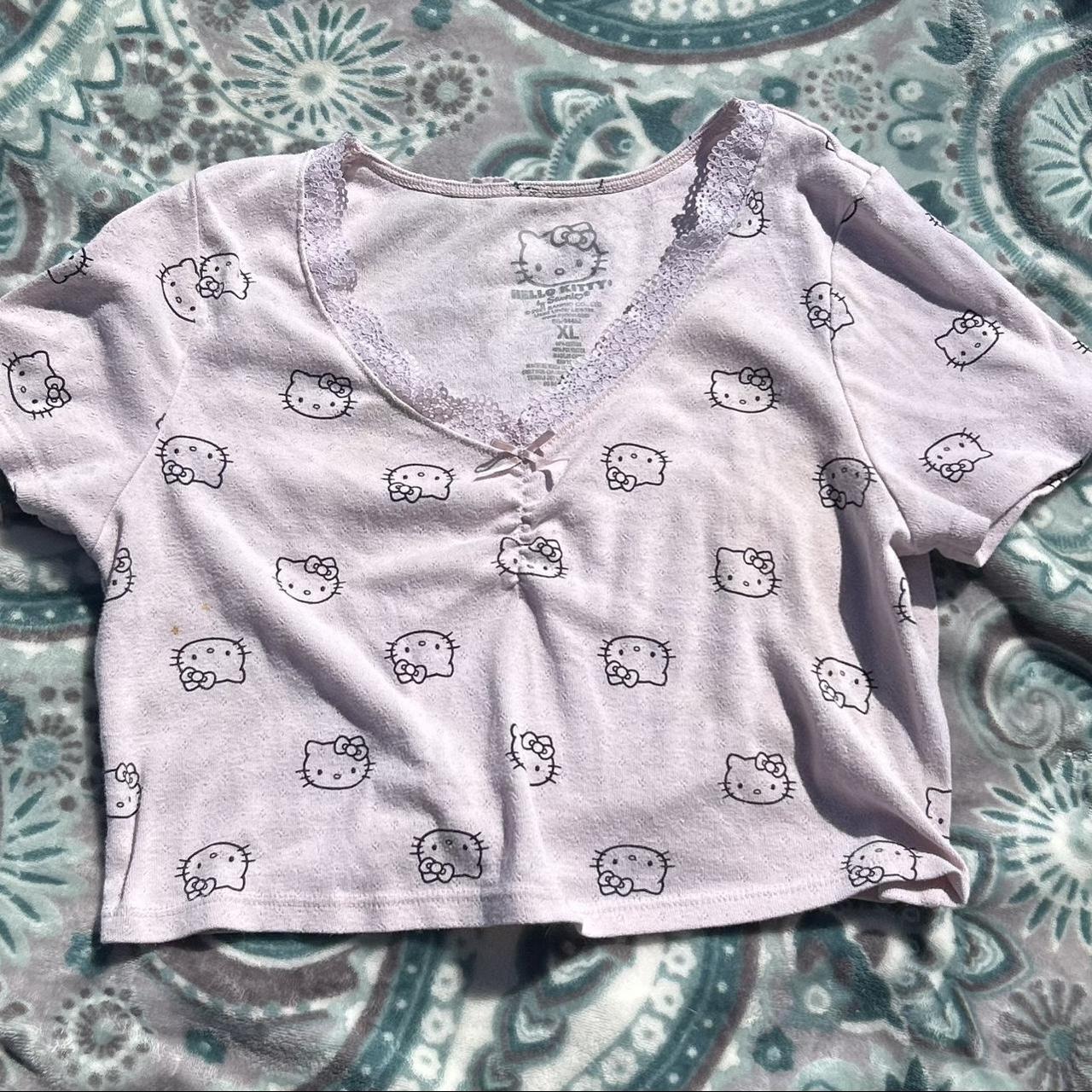 Hello Kitty Women's Pink Crop-top | Depop