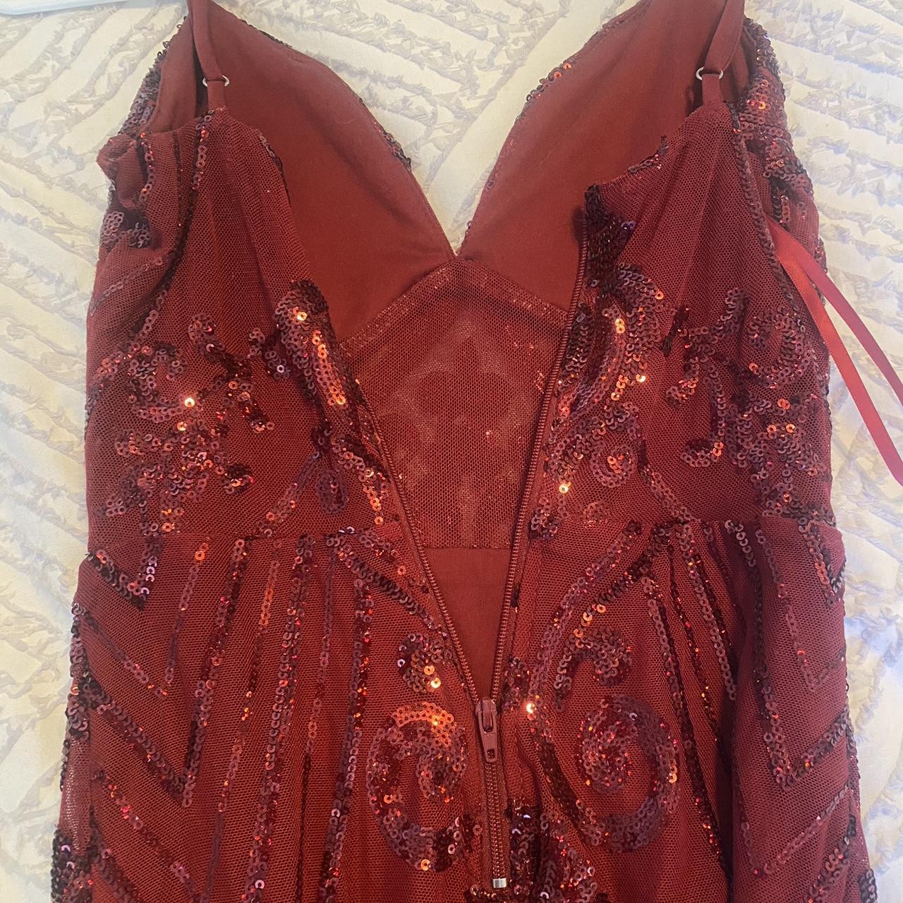red sequin mini windsor homecoming dress ! super... - Depop