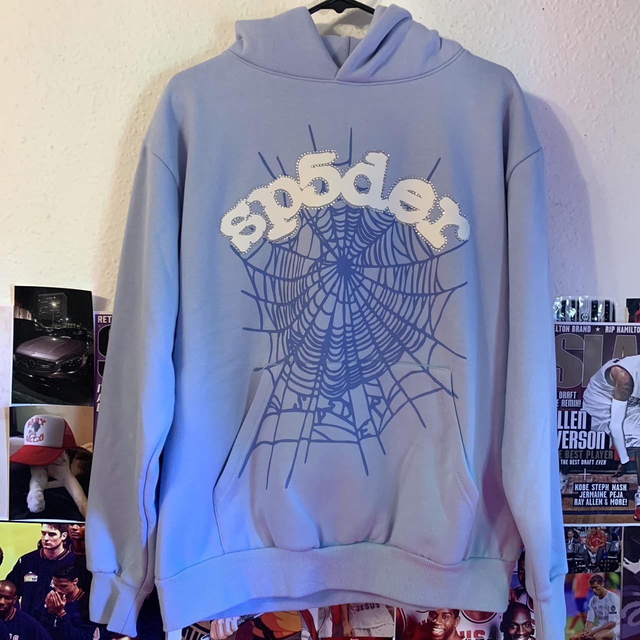 sp5der web hoodie ‘sky blue’ - Depop