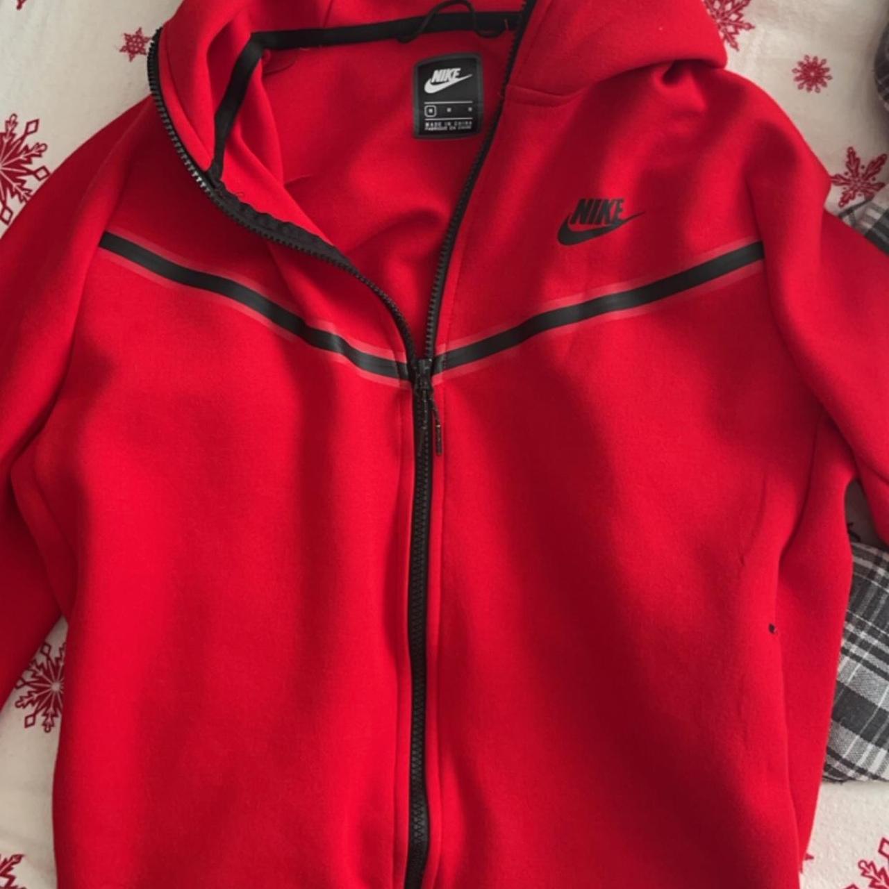 Red nike tech barely worn Size M #nike #tech - Depop