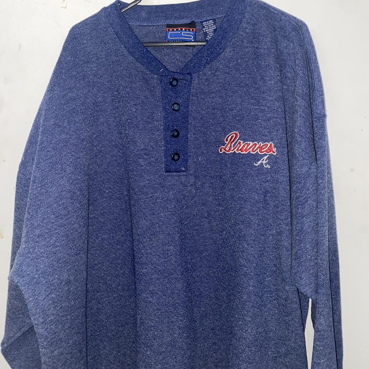 Vintage braves crew neck, oversized fit no rips or... - Depop