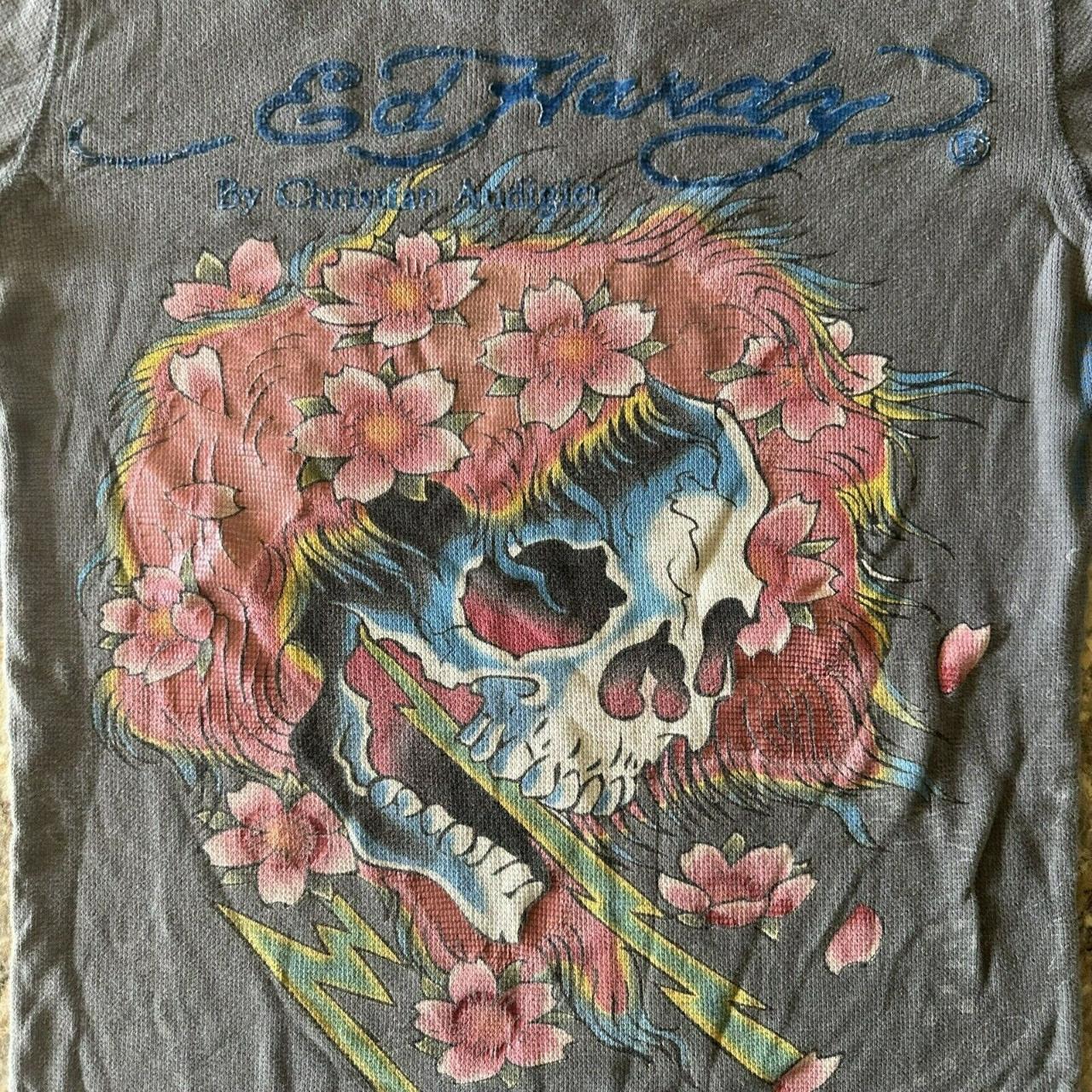 This vintage Ed Hardy long sleeve t-shirt is a... - Depop