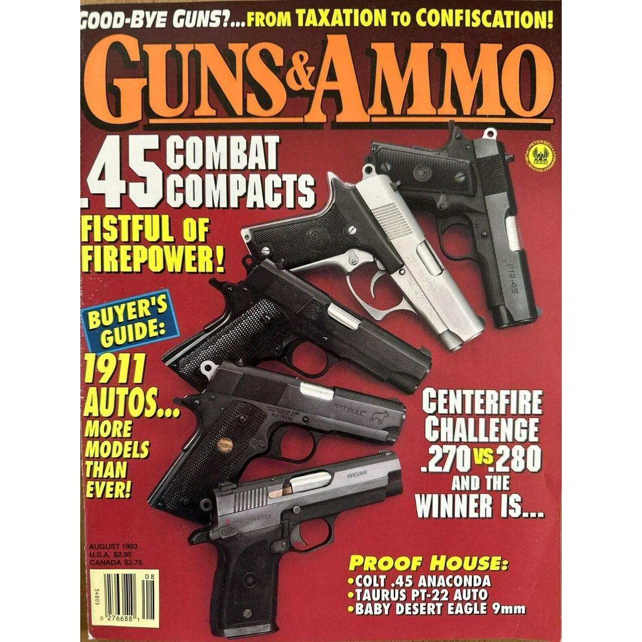 Guns & Ammo Magazine August 1993 .45 Compact. - Depop
