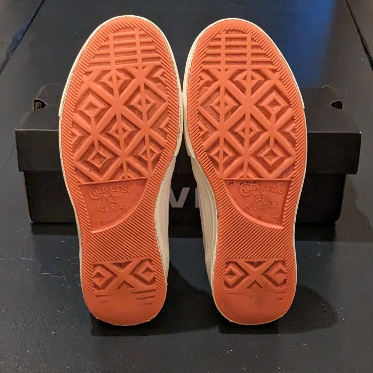 Pink converse with flowers on the outside. Good... - Depop