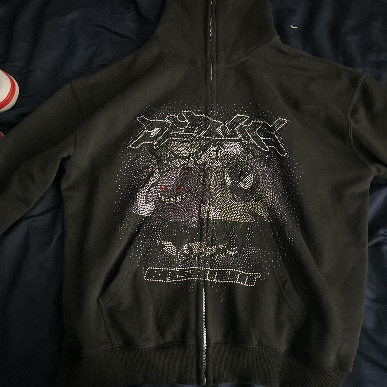 Very rare Demons basement gengar rhinestone hoodie... - Depop