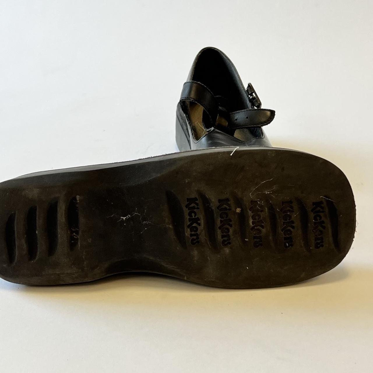 Vintage black leather Mary Janes Kickers with buckle... - Depop