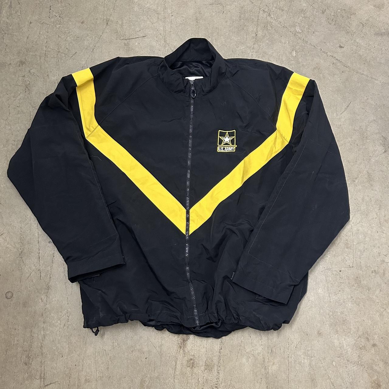 2000s Army black and yellow windbreaker jacket -... - Depop