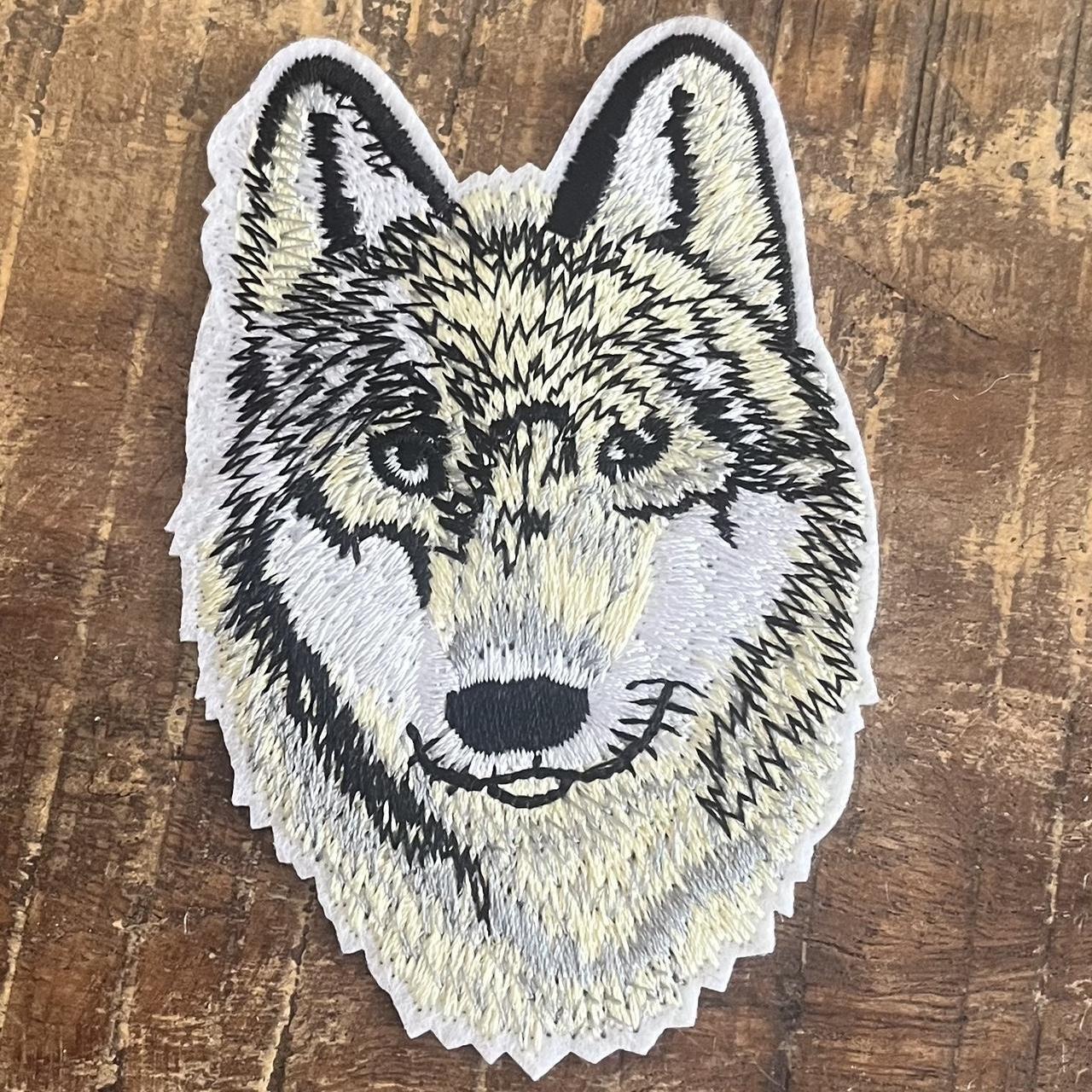 Cute wolf patch, perfect for jackets, jeans and bags... - Depop