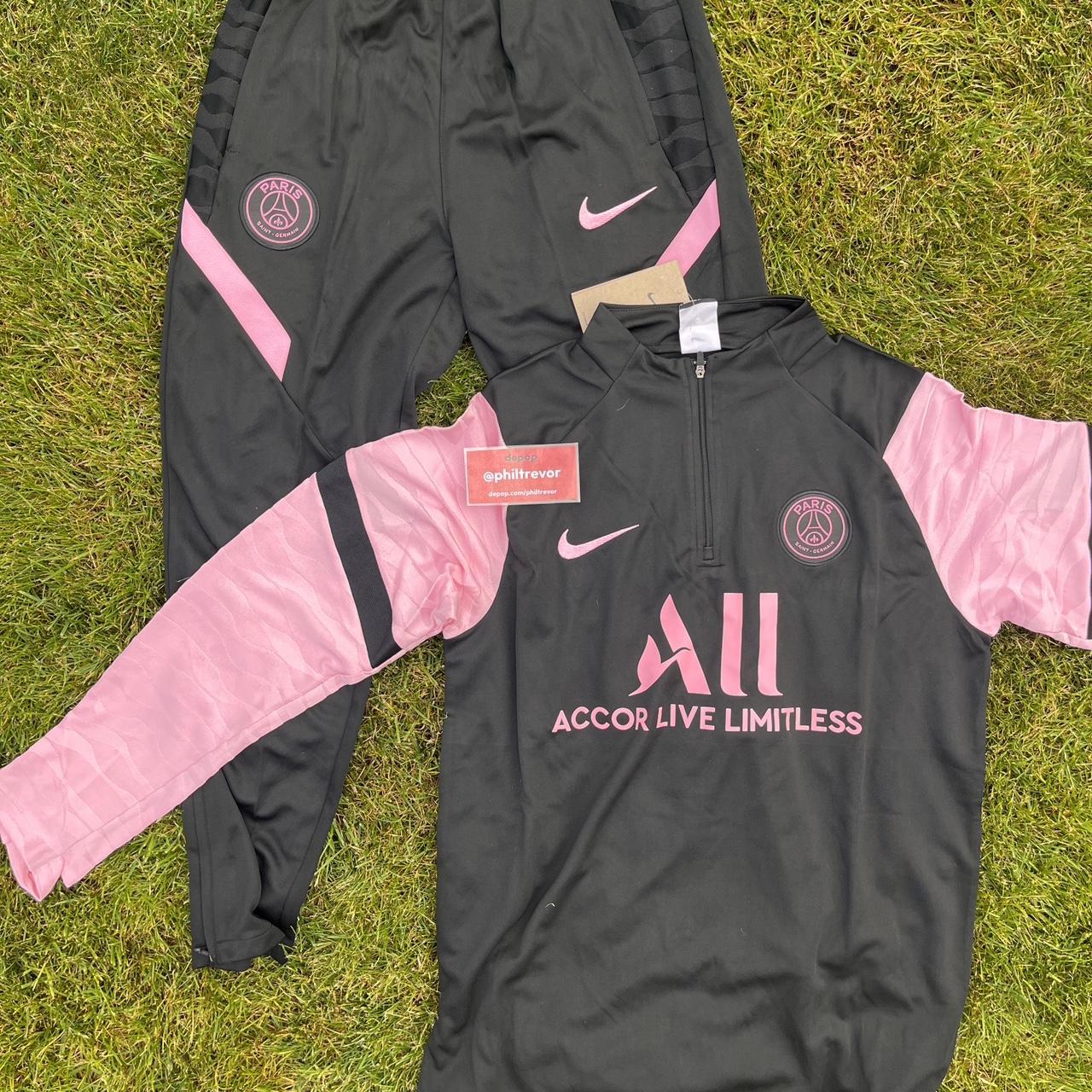 PSG Dri-Fit tracksuit Black/Pink #nike #psg #drifit - Depop