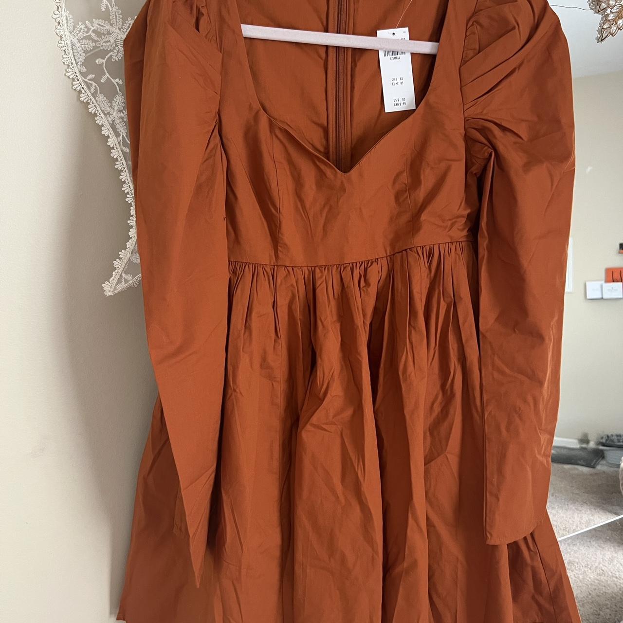 XS Abercrombie and Fitch Rust Color Fall Dress - Depop
