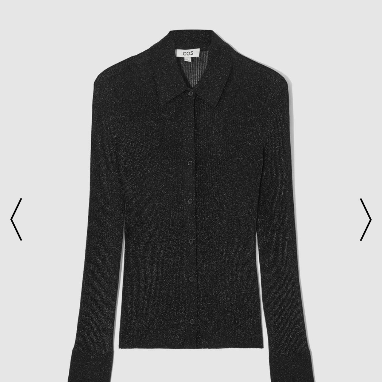COS Sparkly ribbed knit shirt Black Size S Worn twice - Depop