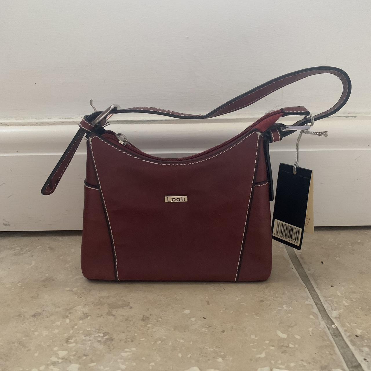 Burgundy leather Looli shoulder bag Brand: looli - Depop