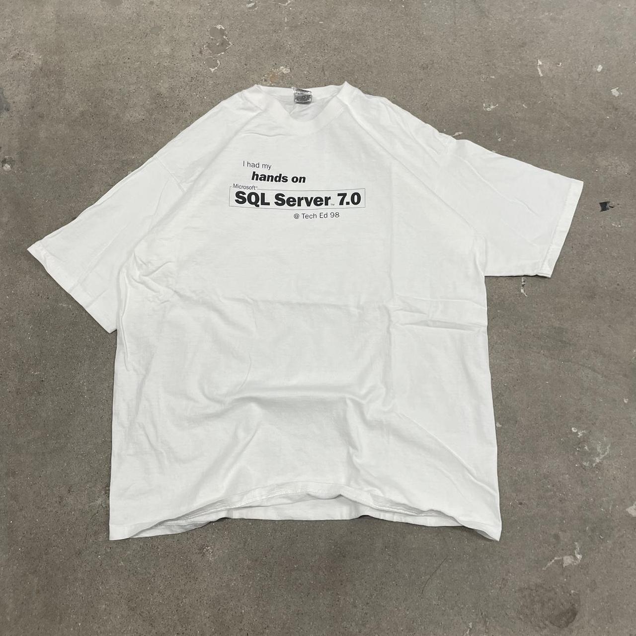 vintage 00s microsoft sql server t shirt cool... - Depop