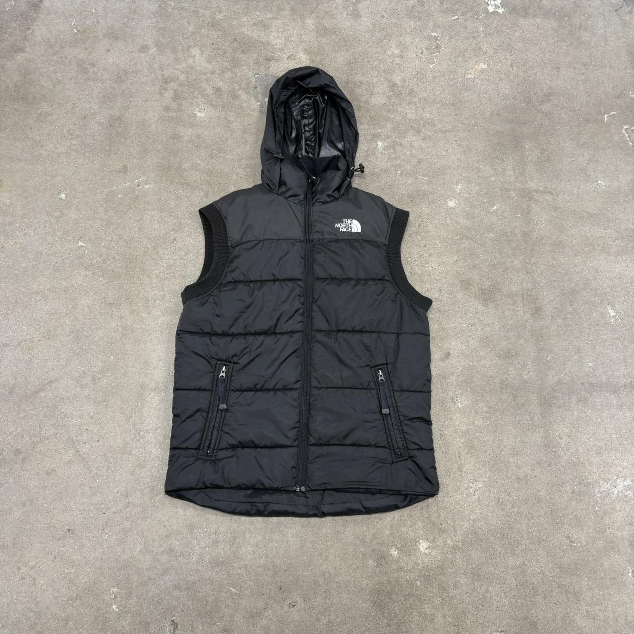 north face hooded puffer vest very nice north face... | Depop