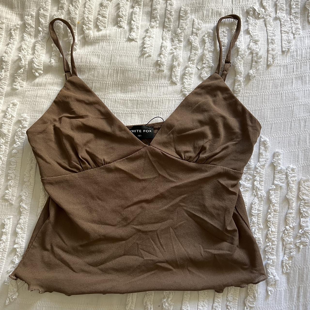 White fox top, only wore once - Depop