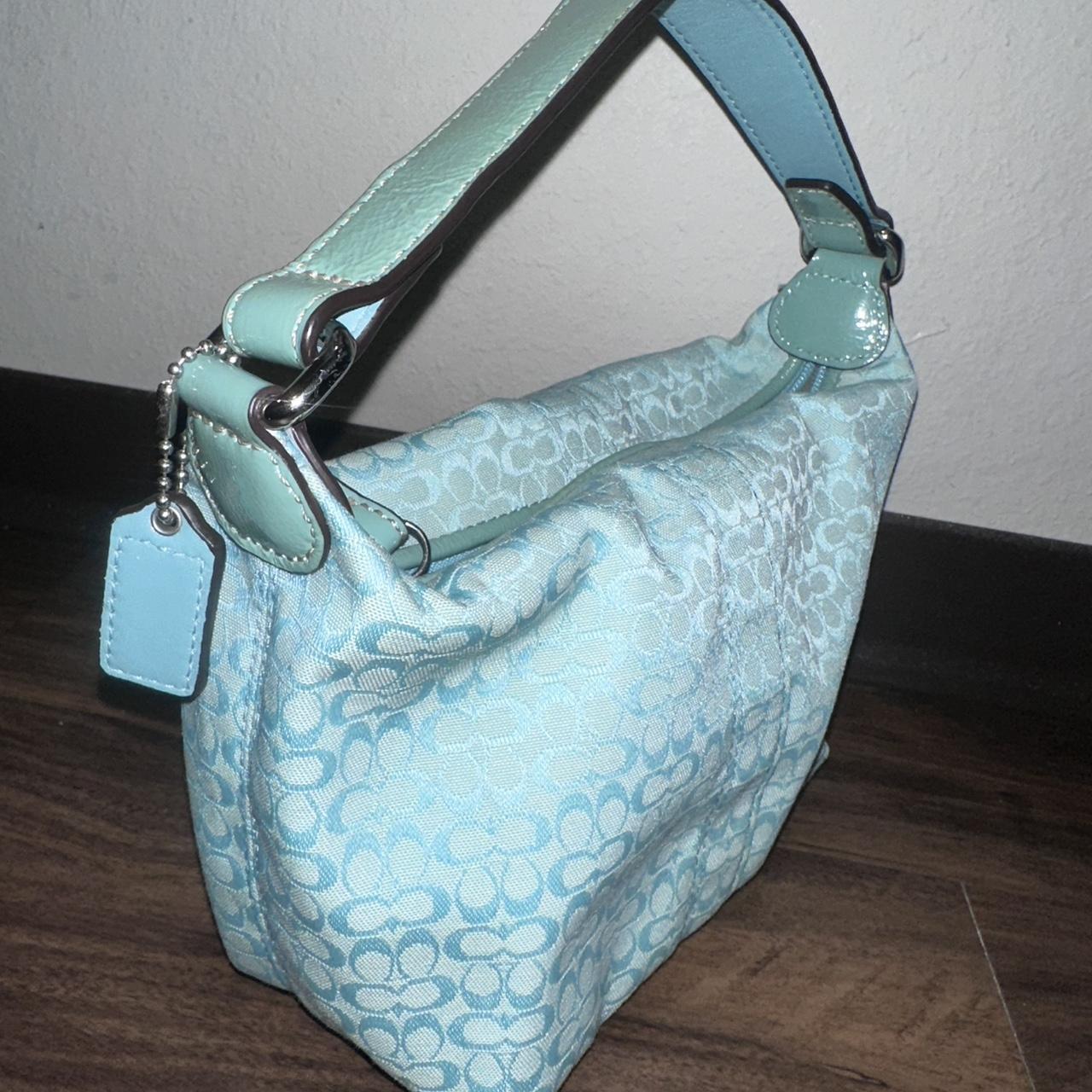 VINTAGE RARE AQUA BLUE COACH HANDBAG -new, never... - Depop