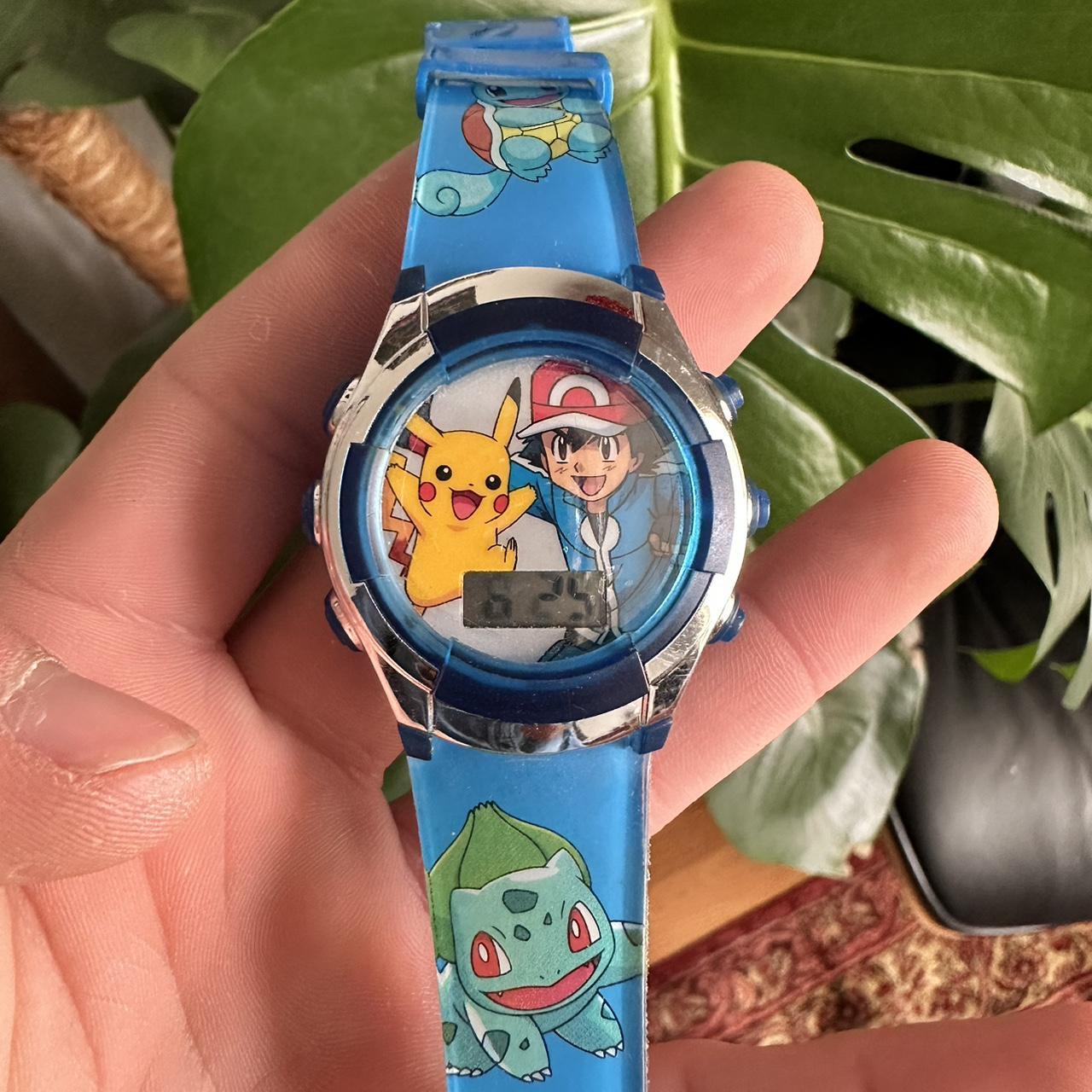 Vintage Pokémon watch ash and pikachu blue digital... - Depop