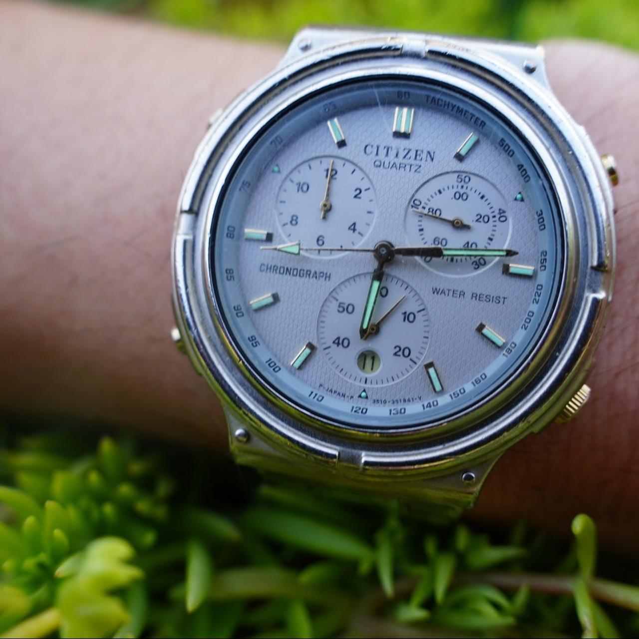 Citizen Men's Silver and White Watch | Depop