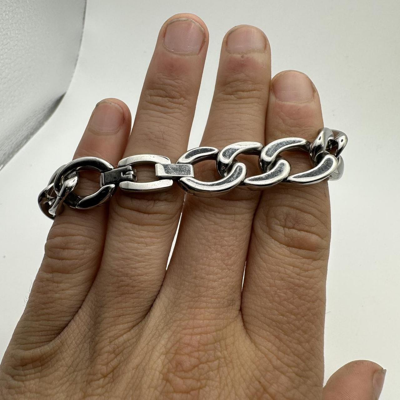 Fossil women’s silver Watch red face Quartz circular... - Depop