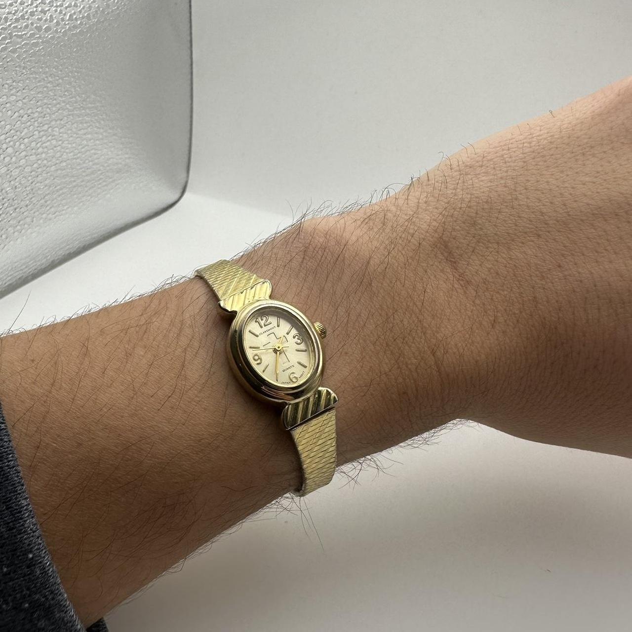 Claremont women’s oval shaped gold tone Quartz Watch... - Depop