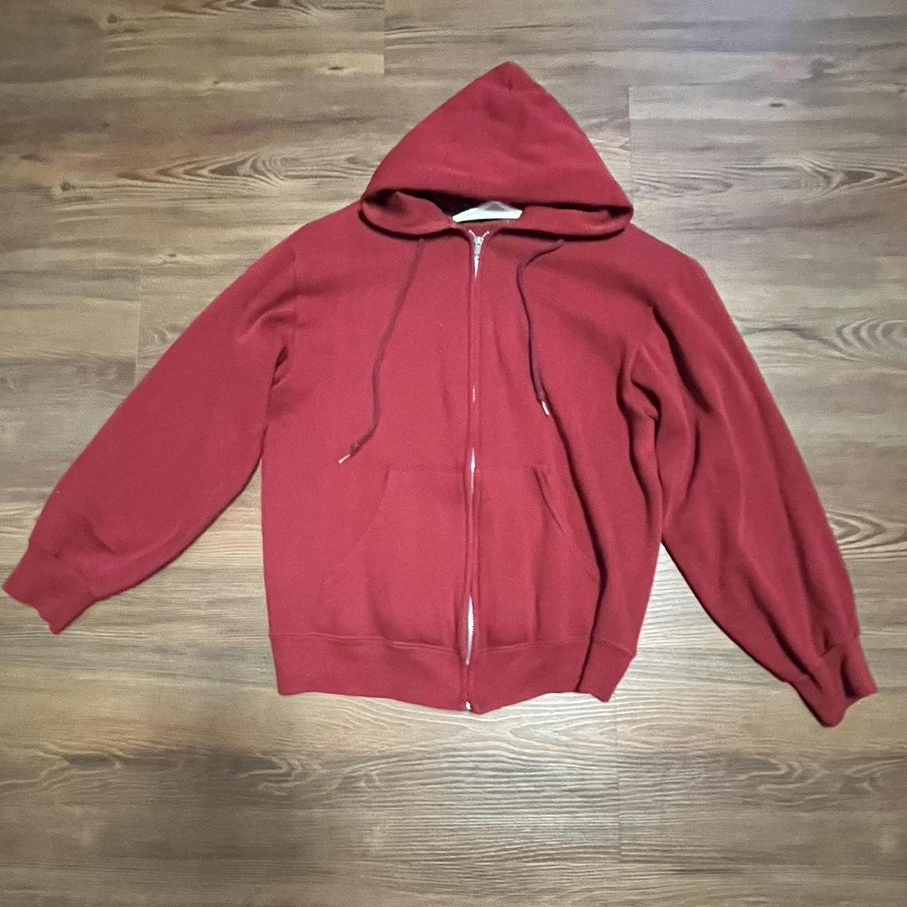 Boxy Fit red vintage hoodie - Depop