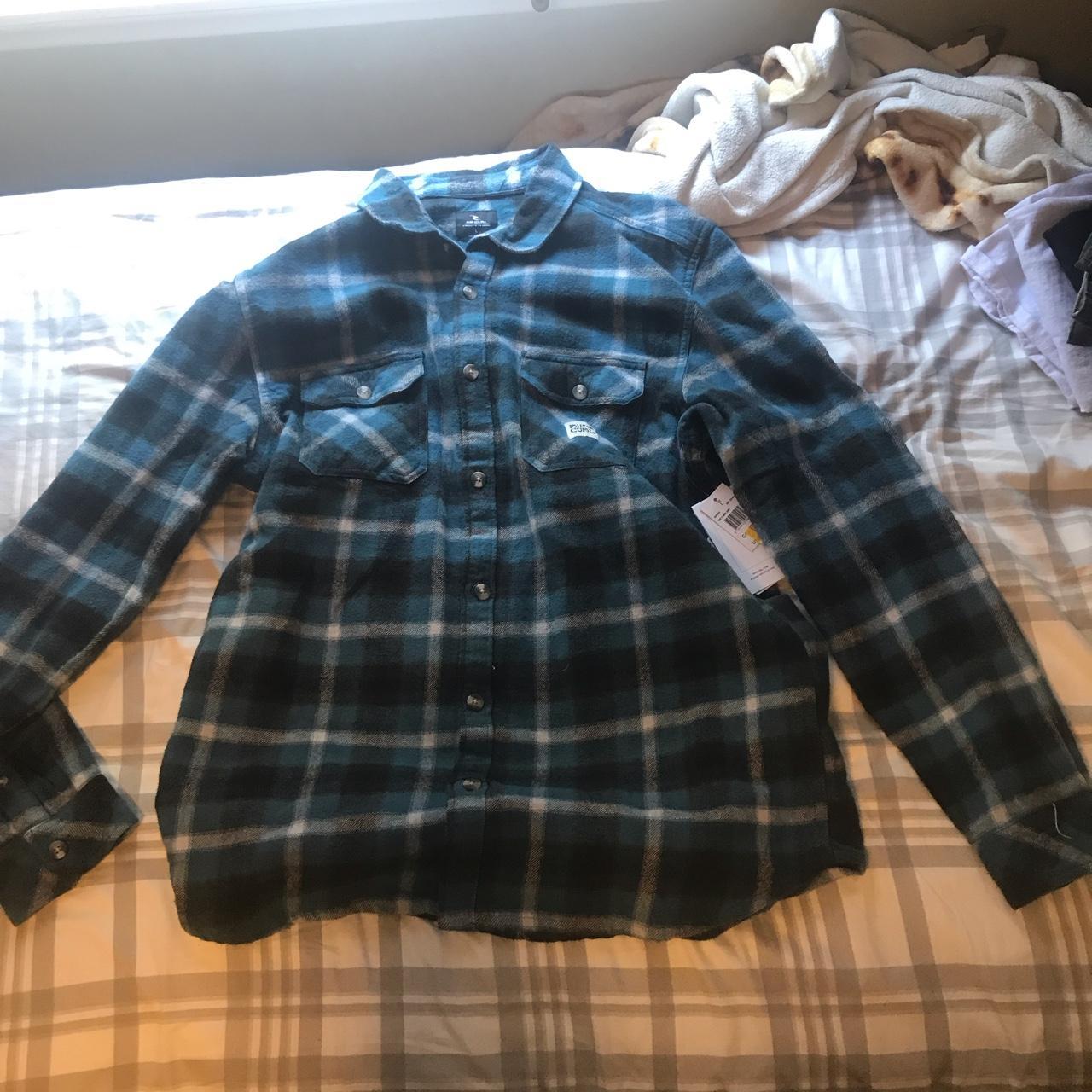 Brand new blue Rip Curl flannel, never worn, tags... - Depop