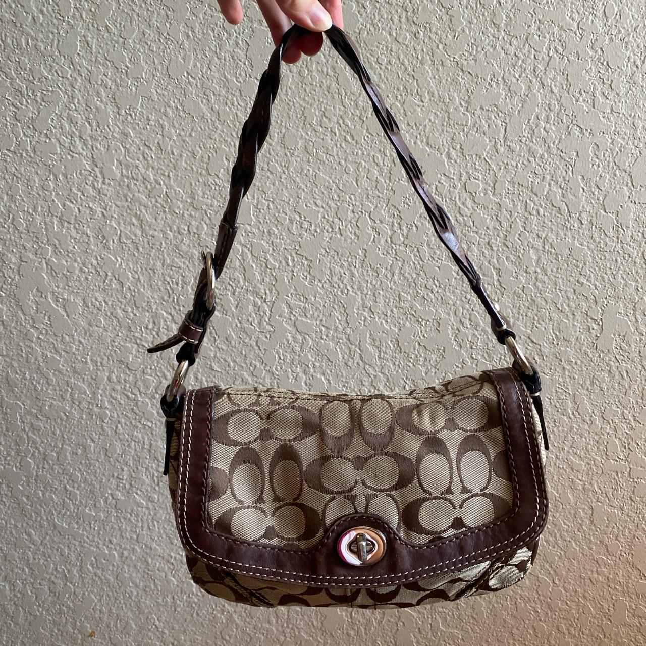 Vintage coach mini brown bag with classic print,... - Depop