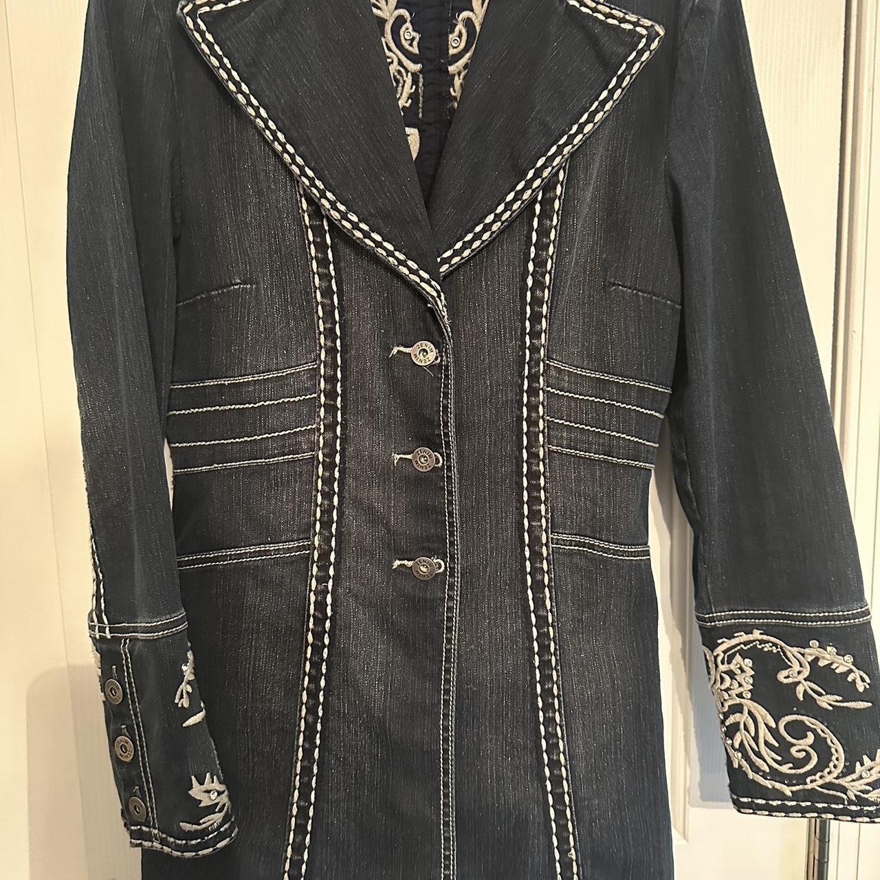 Zenim long denim women’s coat. Unique style,... - Depop