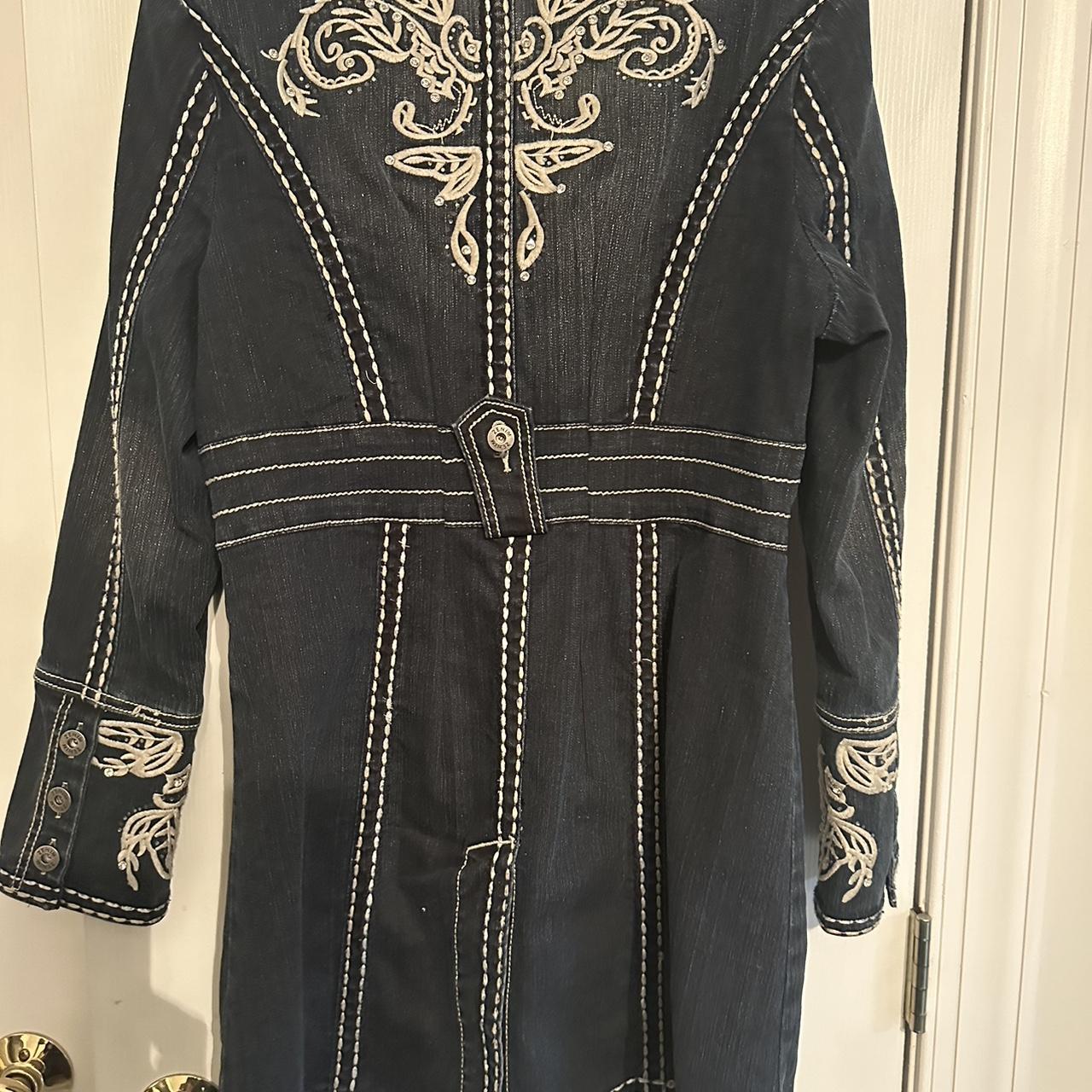 Zenim long denim women’s coat. Unique style,... - Depop