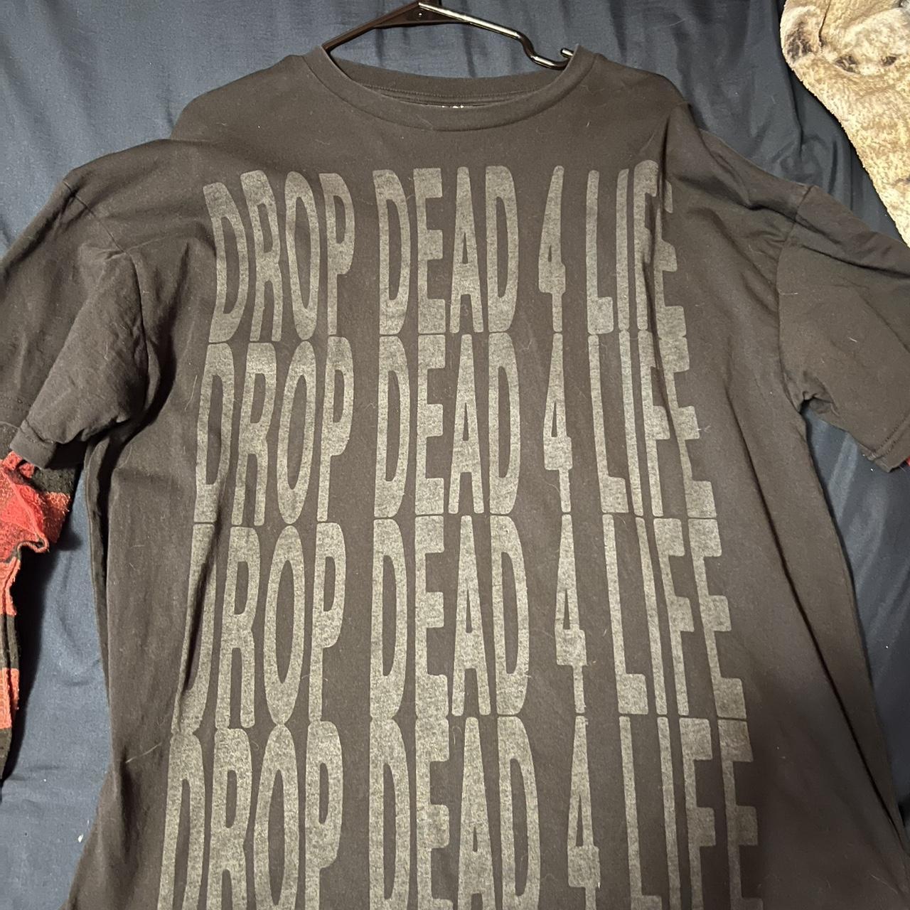 Drop Dead long sleeve red/black plaid long... | Depop