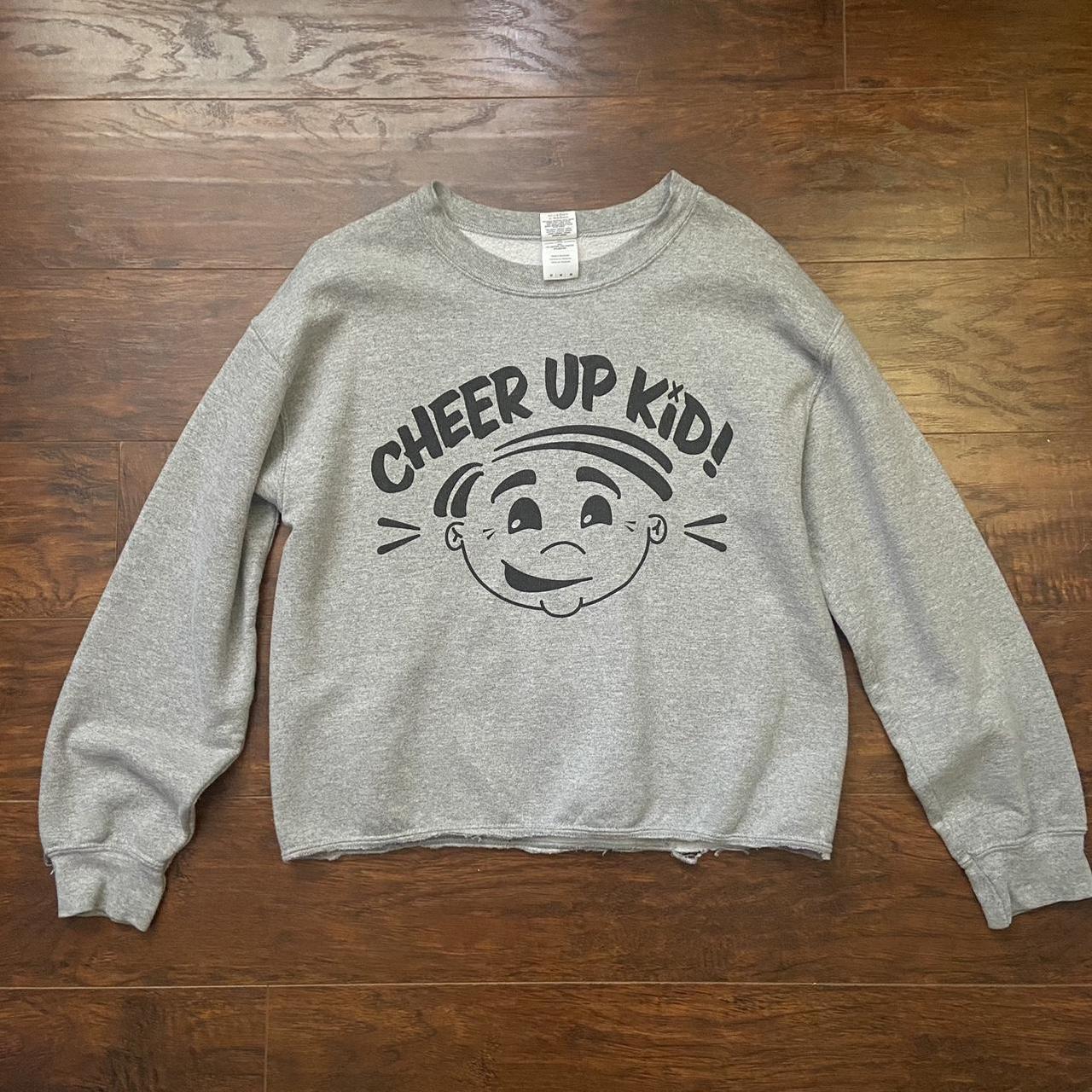 Cropped Cheer Up Kid Crew Neck - Depop