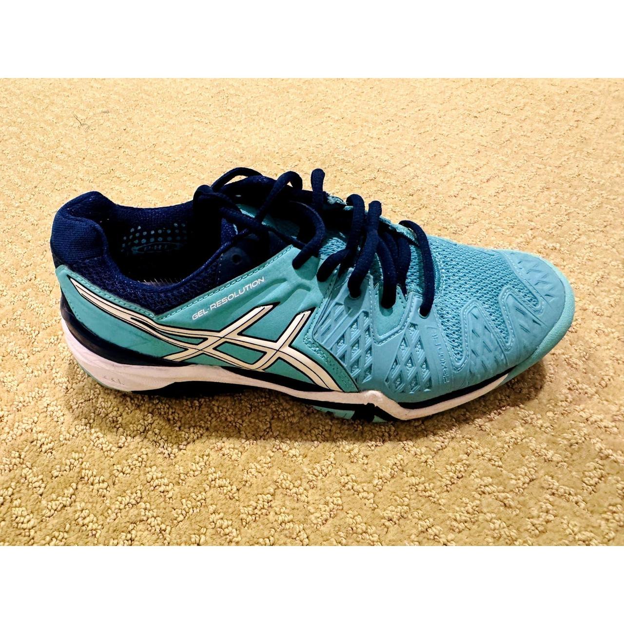 Turquoise Asics Gel resolution sneakers. Great... - Depop