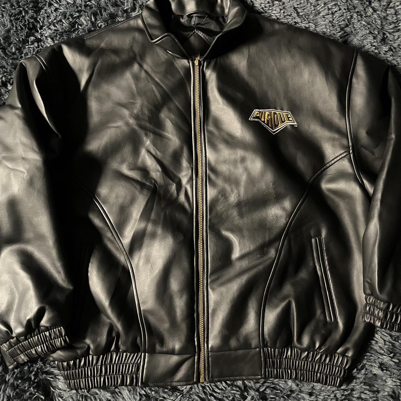 Purdue university college leather jacket size xl - Depop
