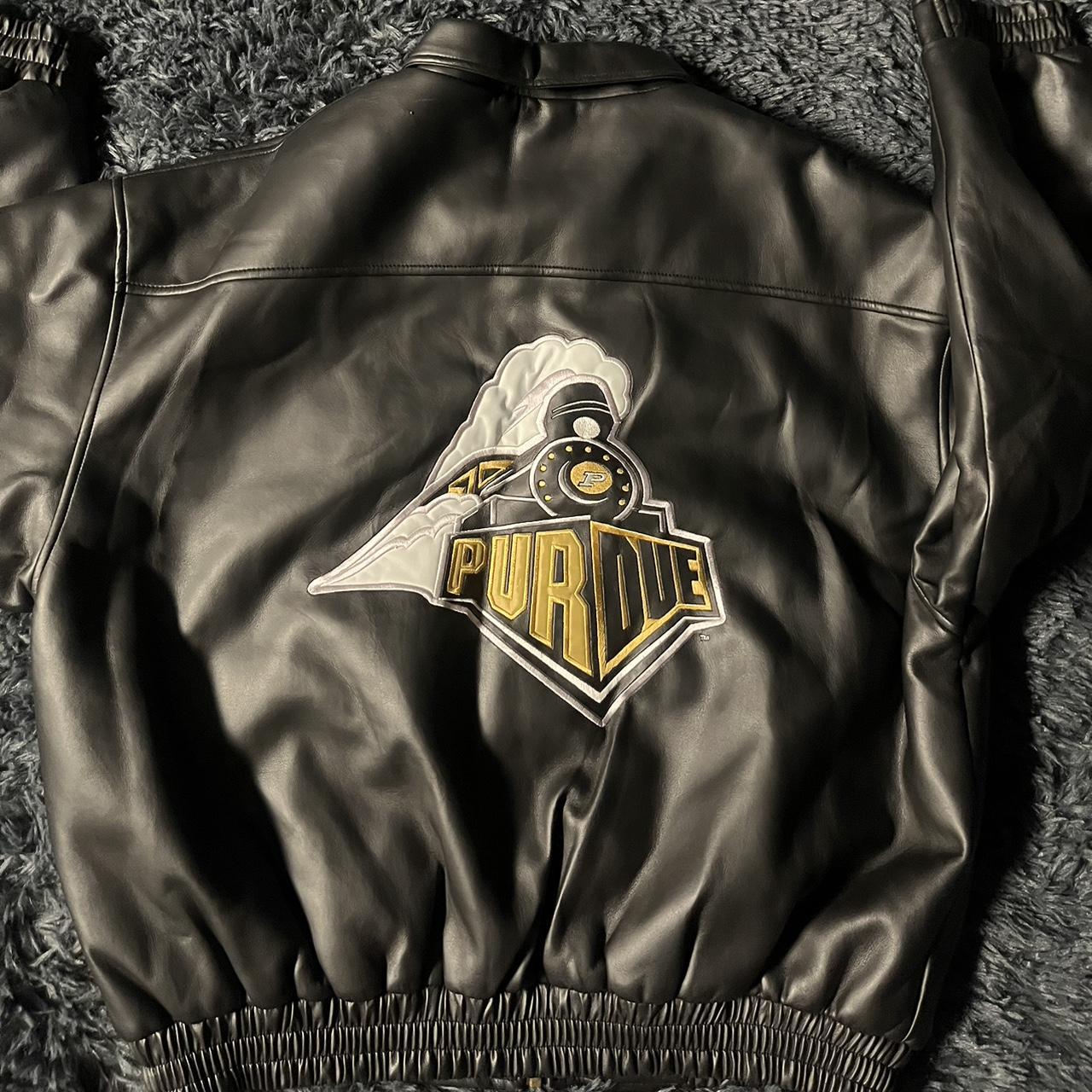 Purdue university college leather jacket size xl - Depop