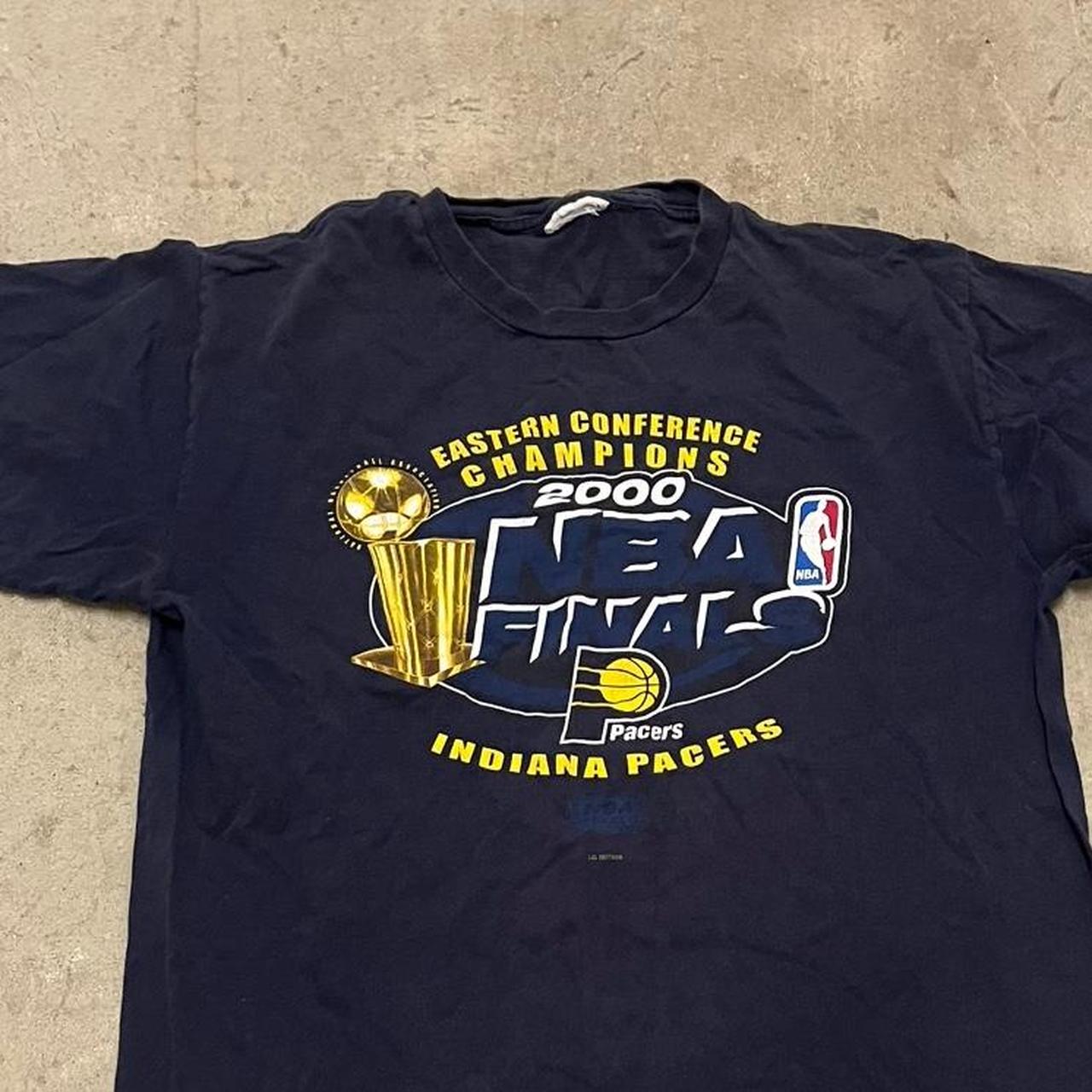 Vintage Y2K blue Indiana pacers 2000 NBA Finals... | Depop