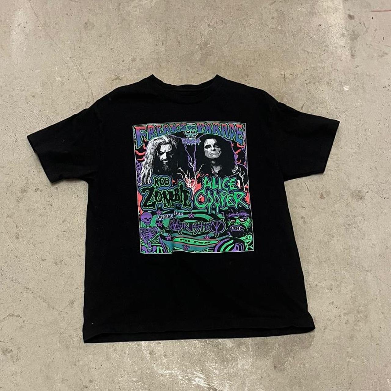 Vintage Y2K black rob zombie Alice cooper freaks of... | Depop