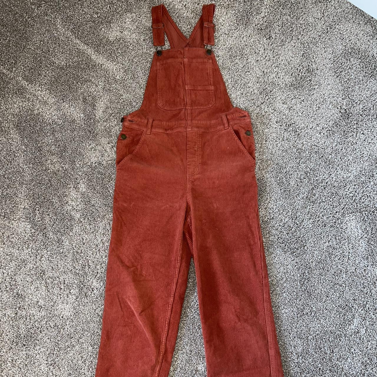 Billabong, the salty blonde red corduroy overalls - Depop