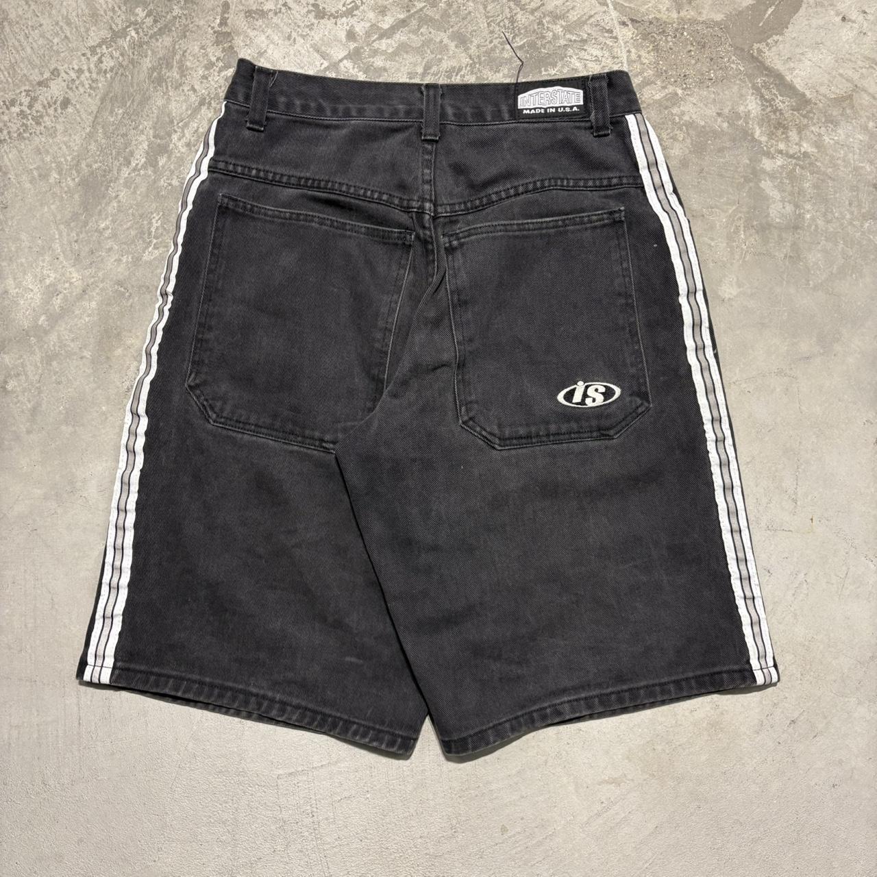 90s Grail Striped Interstate Jorts Baggy Faded... | Depop