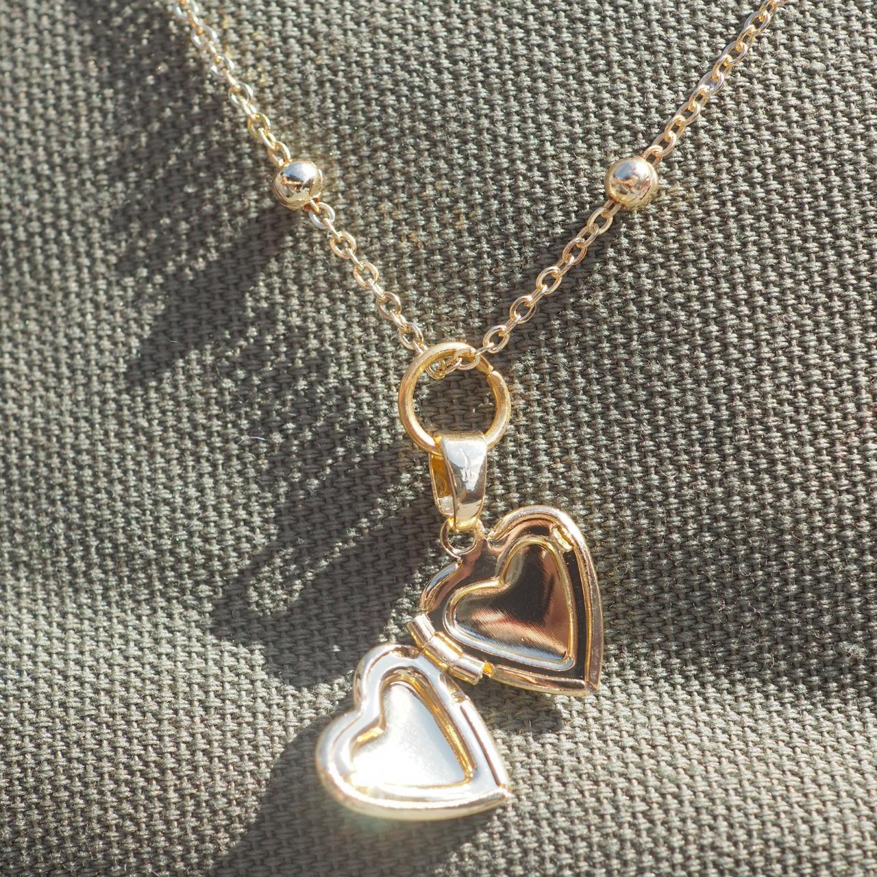 Barbie Inspired Gold Locket Necklace - Depop