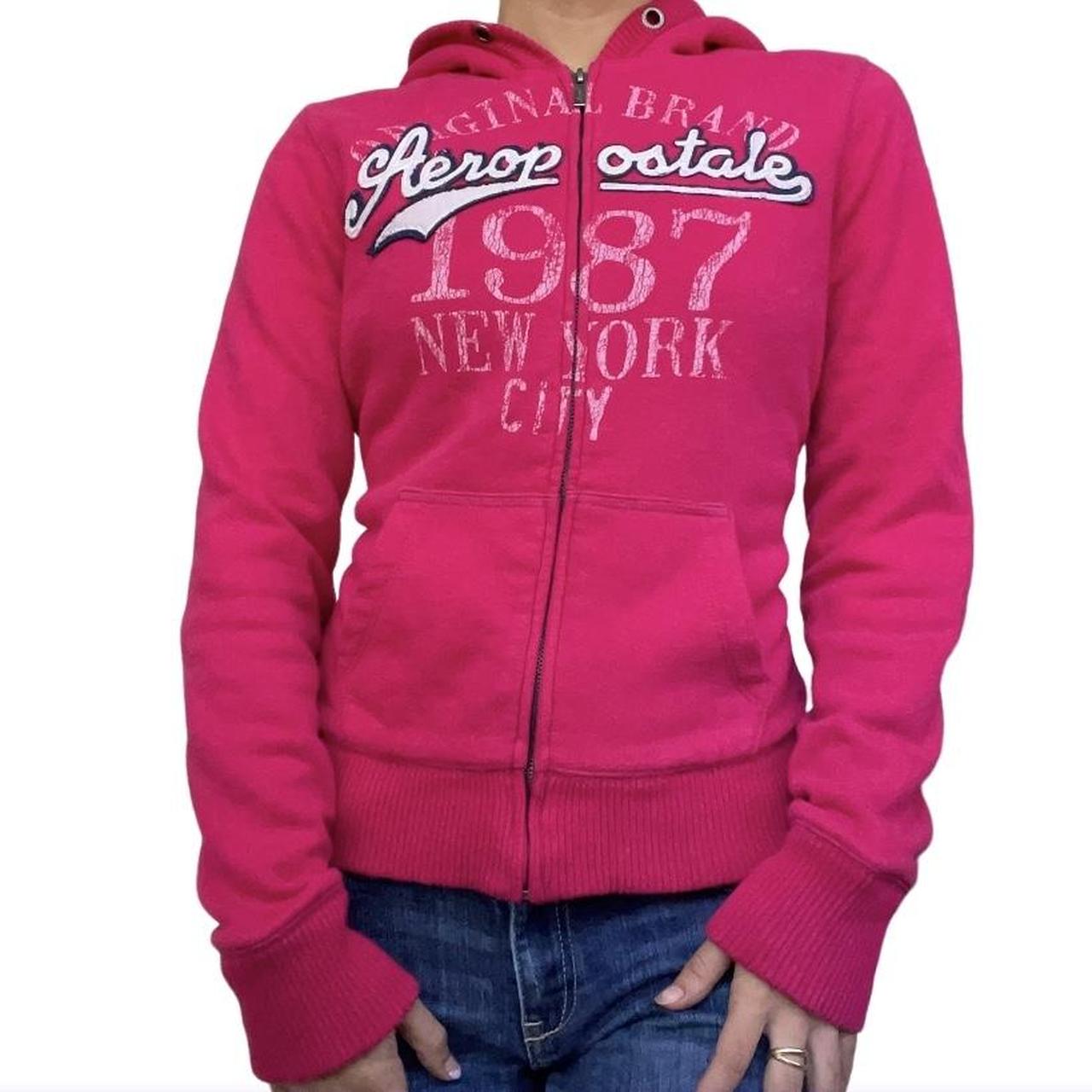 iconic y2k Aeropostale pink zip up sherpa lined... - Depop