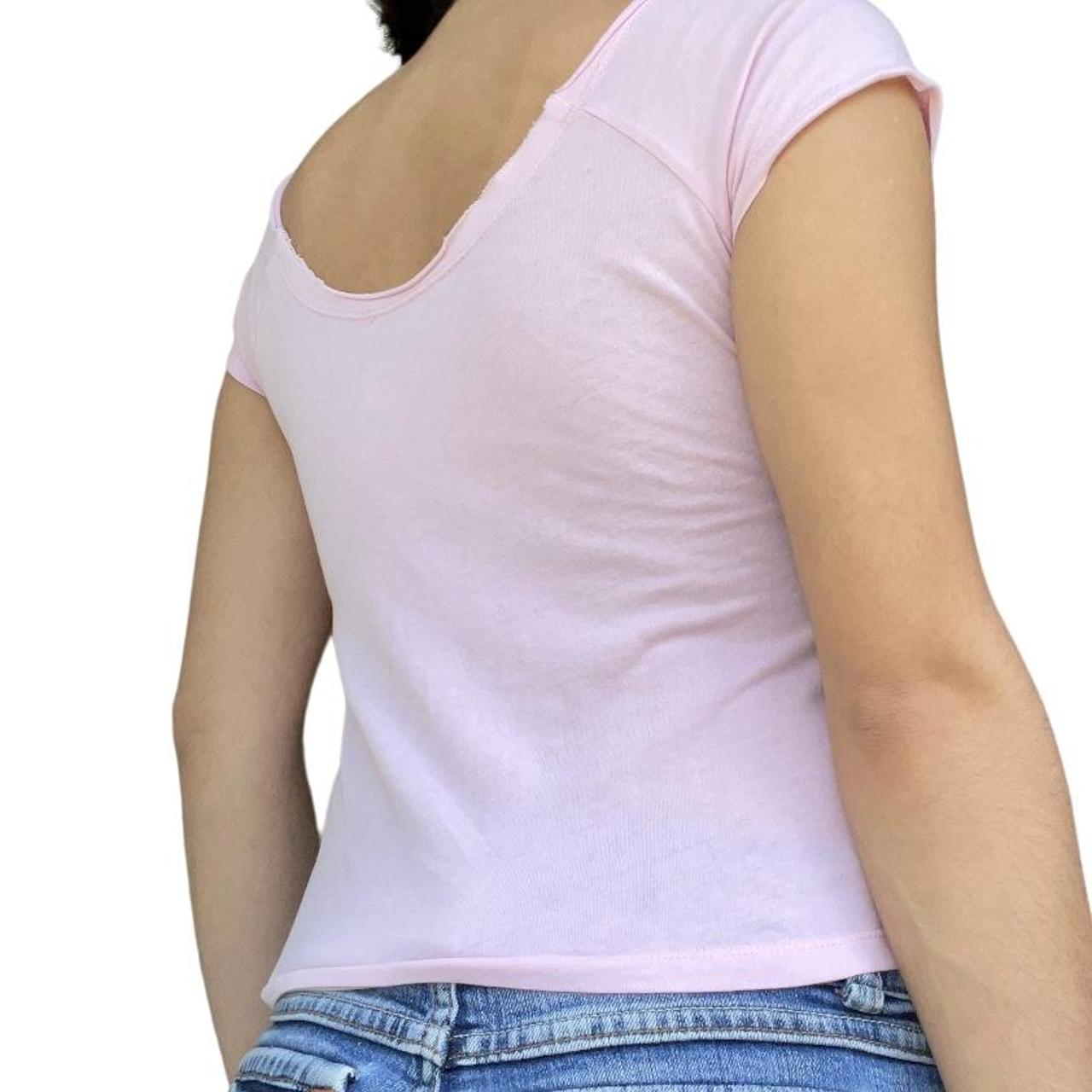 Guess pink rhinestone triangle tee tag missing... - Depop