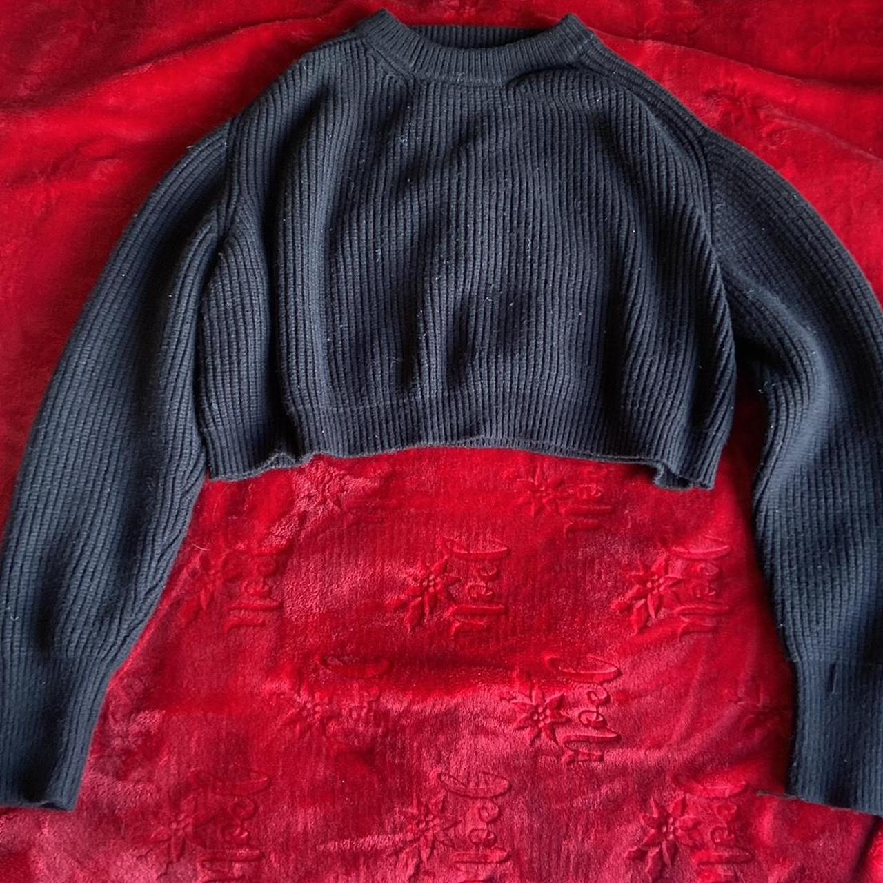 Zara Black Cropped Sweater Depop