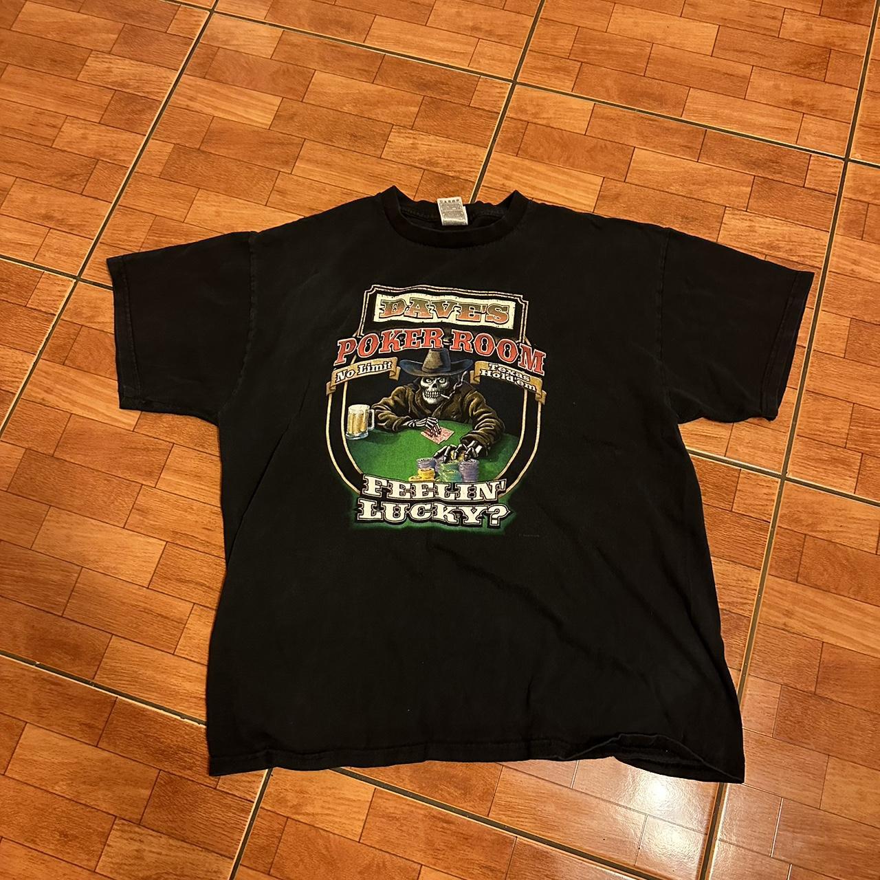 Vintage Texas Hold 'em Poker T-shirt Black Size XL - Depop