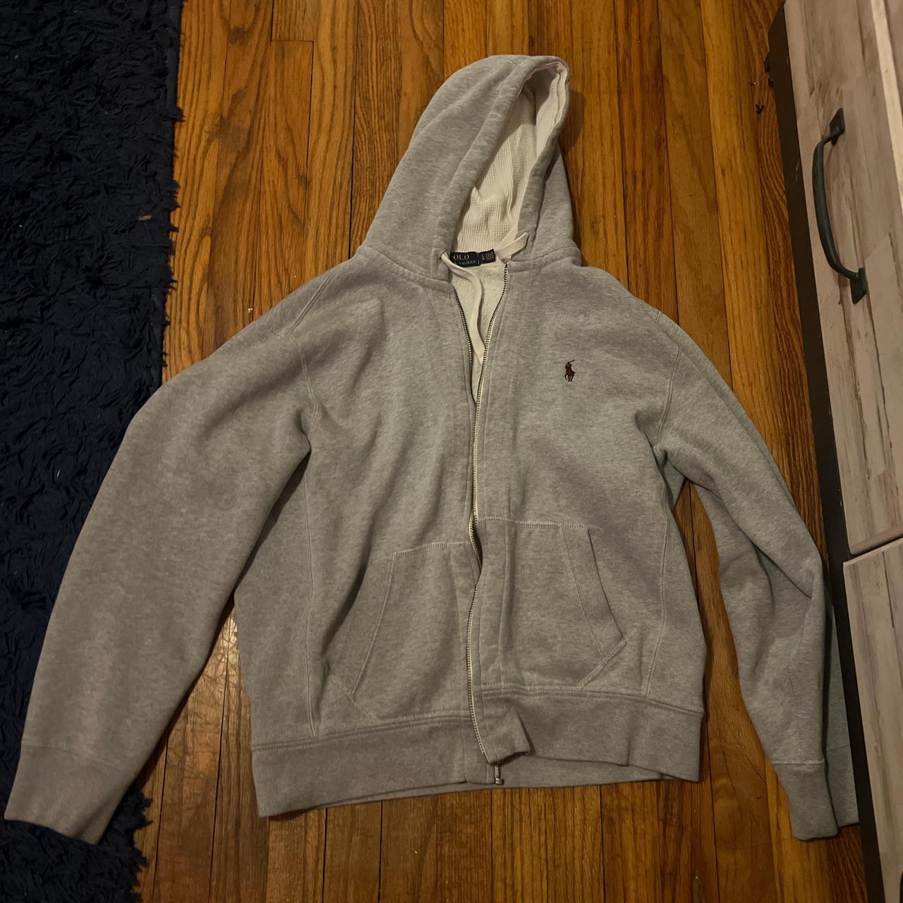 Grey Polo Ralph Lauren zip up jacket | Depop