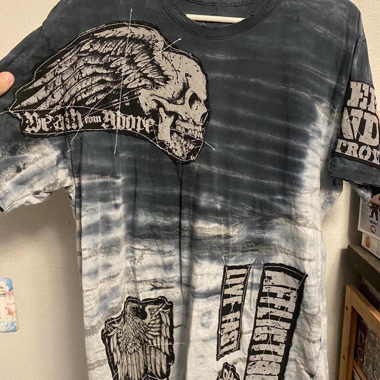 Men’s xl affliction skull embroidered t shirt - Depop