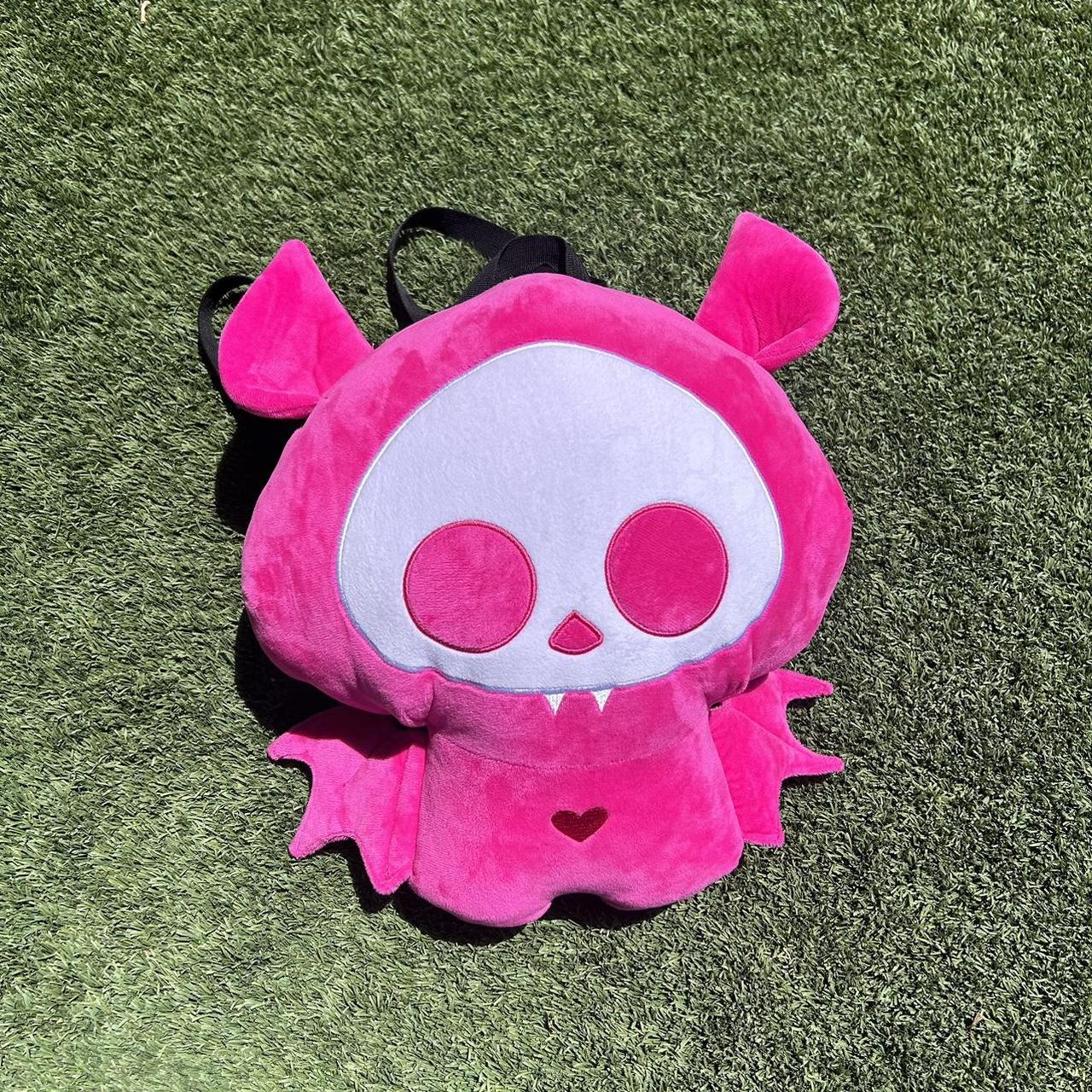 pink skelanimals plush backpack about 15 inches... - Depop