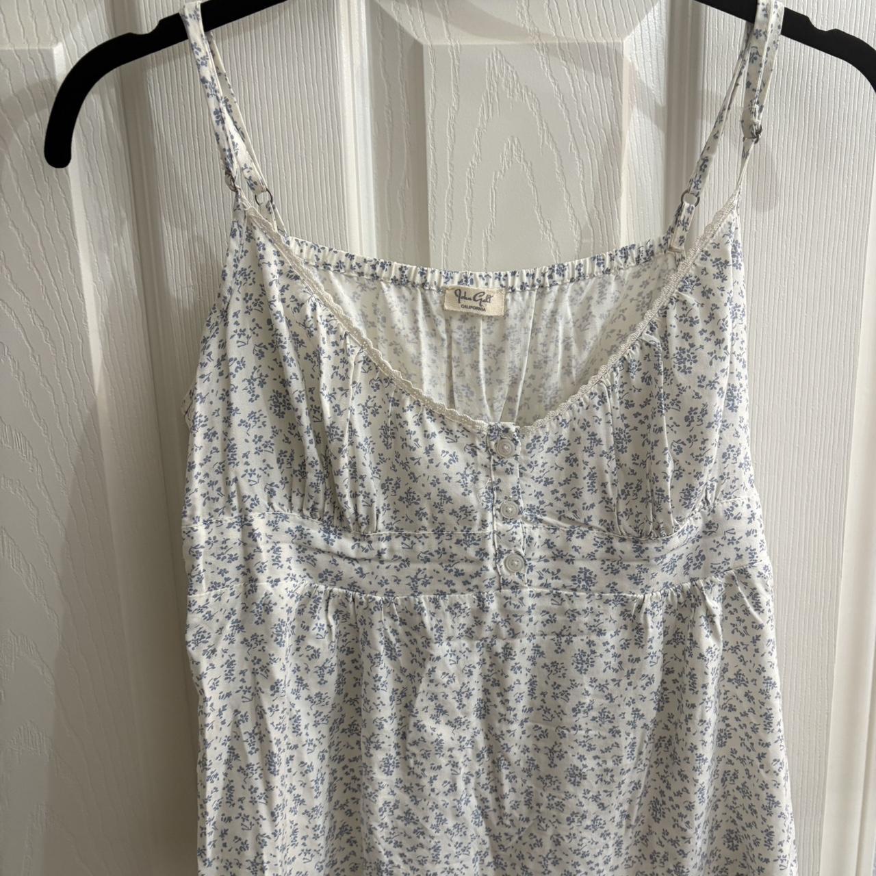 John galt (pacsun brandy) tiffany blue floral tank... | Depop