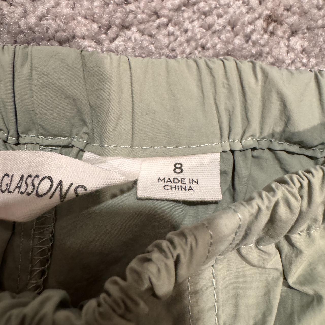 glassons green cargos/parachute pants worn twice and... - Depop