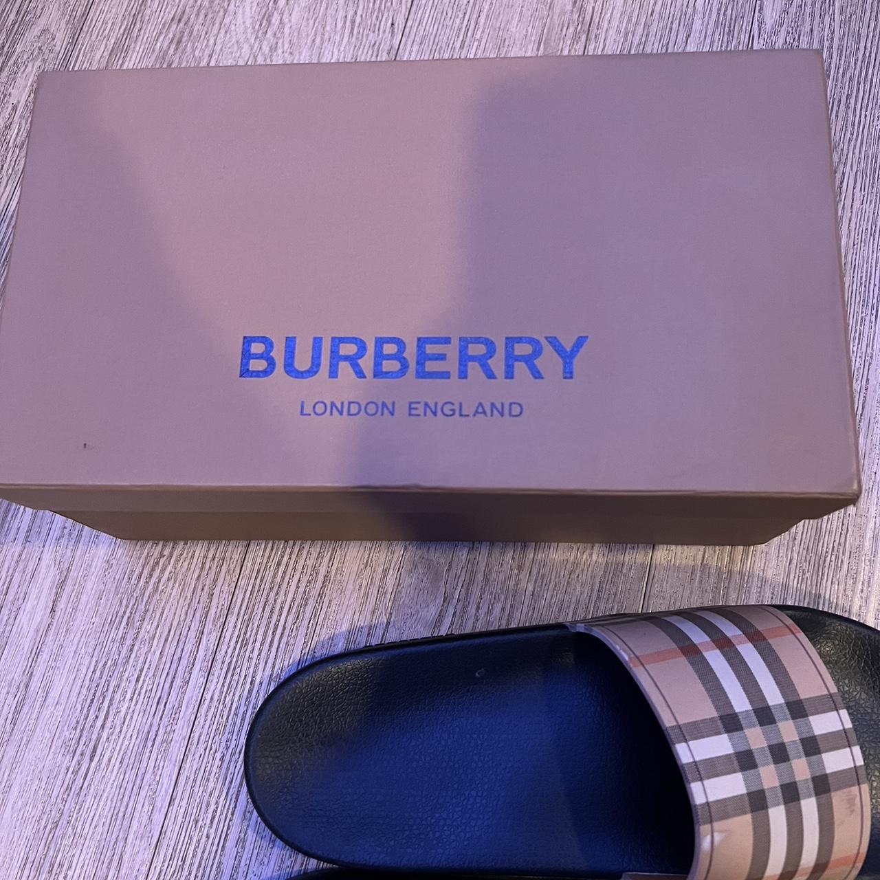 Barely used Burberry slides size 12 fits like an 11 - Depop