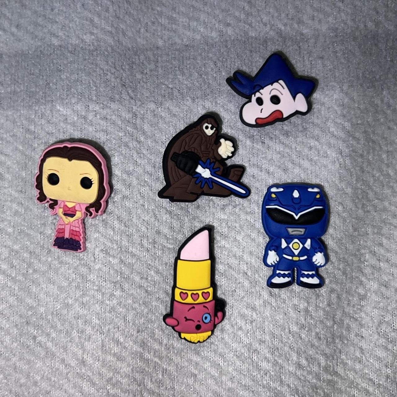 Random movie/show characters croc jibbitz blue power... - Depop